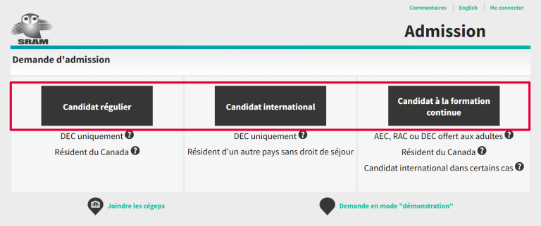 Comment m'inscrire au Cégep de Rosemont par le SRAM
